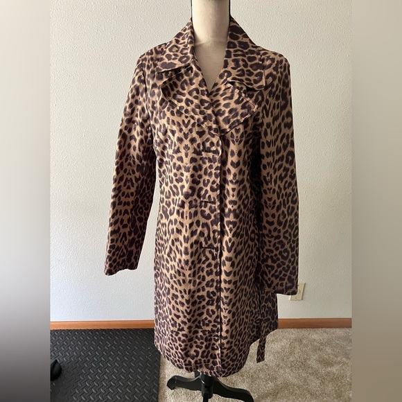 Brandon Thomas | Jackets & Coats | Brandon Thomas Leopard Print Rain ...